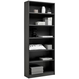 CARRYHOME Regal, Anthrazit, Holzwerkstoff, 5 F&auml;cher, 80x199.2x28 cm, stehend, Wohnzimmer, Regale, B&uuml;cherregale