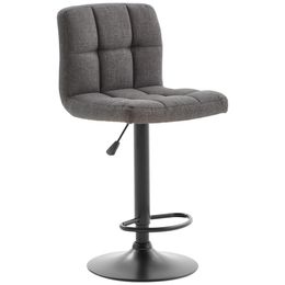 Livetastic Barhocker, Grau, Schwarz, Metall, Textil, Drehteller, 44.5x92-113x48 cm, Sitzfl&auml;che 360&deg; drehbar, Esszimmer, Barm&ouml;bel, Barhocker
