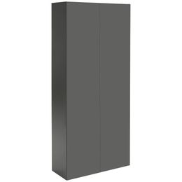 Hom&acute;in Hom`in Garderobenschrank Newniq, Anthrazit, Holzwerkstoff, 2 F&auml;cher, 80x180x34 cm, Typenauswahl, wandh&auml;ngend, Garderobe, Garderobenschr&auml;nke, Garderobenschr&auml;nke