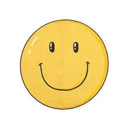 The Wild Hug Badvorleger "Smiley" in Gelb - &Oslash; 50 cm - 44% | Heimtextilien-badematten