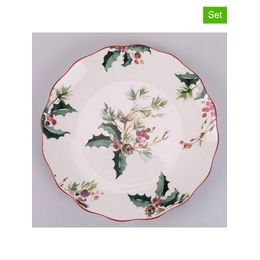 Villa d ́Este 6er-Set: Dessertteller "Vintage Xmas" in Wei&szlig;/ Bunt - &Oslash; 20 cm - 28% | Gedeckter-tisch