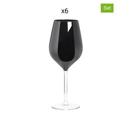 Trendy Kitchen by EXC&Eacute;LSA 6er-Set: Weingl&auml;ser "Noble" in Schwarz - 500 ml - 46% | Gedeckter-tisch