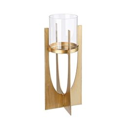 Bizzotto Windlicht "Adhira" in Gold - (H)37 x &Oslash; 8,5 cm - 11% | Kerzen-vasen