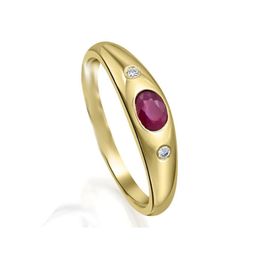 ONE ELEMENT Ring Damen Gr&ouml;&szlig;e 58 gold / dunkellila