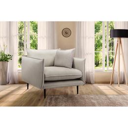 Home Affaire 1,5-Sitzer &raquo;Somba&laquo; mit dickem Keder und eleganter Optik beige Struktur fein (100% Polyester);Filzoptik (100% Polester)