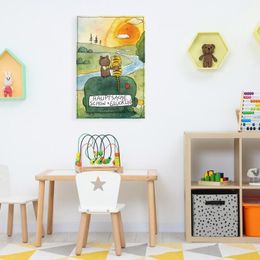 LuckyLinde Leinwandbild &raquo;Der kleine B&auml;r und der kleine Tiger - Hauptsache sch&ouml;n + gl&uuml;cklich&laquo; 1 Stk. tlg. Exklusive JANOSCH Kindermotive bunt Canvas, 