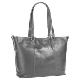 CLUTY Damen Shopper echt Leder schwarz
