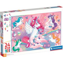 Clementoni Puzzle »Maxi, Noli, Fröhliche Einhörner Supercolor« Made in Europe bunt