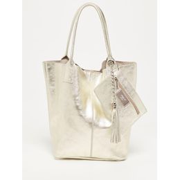 Abaco Leder-Schultertasche "Yana" in Gold - (B)37 x (H)25 x (T)35 cm - 50% | Damen-taschen