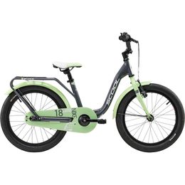 S'COOL S&rsquo;COOL Kinderfahrrad &raquo;S'COOL niXe 18-1S - Dark Grey/Pastel Green&laquo; 1 Gang ohne Schaltung St&uuml;tzr&auml;der montierbar Kinderfahrrad