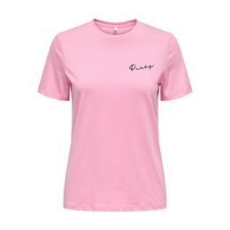 Only Kurzarmshirt &raquo;ONLLUCIA LIFE REG S/S TOP JRS&laquo; Begonia Pink Print:Party S (36) S (36) T-Shirt von Only