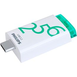 Philips USB-Stick &raquo;Flash Drive Click 256GB USB-C 3.2 Gen 1&laquo; (256 GB USB 3.2 Lesegeschwindigkeit 120 MB/s) Wei&szlig;/Gr&uuml;n Kompatibel mit Windows 7 und...