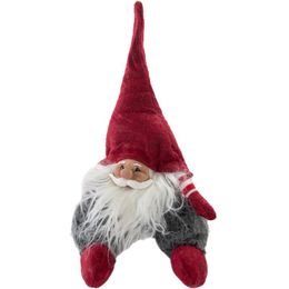 MyFlair M&Ouml;BEL & ACCESSOIRES Weihnachtsfigur &raquo;Weihnachtsdeko rot&laquo; Wichtel mit Filzm&uuml;tze, H&ouml;he ca. 22 cm grau