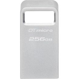 Kingston USB-Stick &raquo;DATATRAVELER MICRO 256GB&laquo; (256GB GB USB 3.2 Lesegeschwindigkeit 200 MB/s) silber Metall Speicherstift ohne Schutzkappe