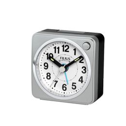 FILIUS zeitdesign Quarzwecker Wecker, Reisewecker, Schlafzimmer, Leuchtzeiger, schleichende Sekunde silberfarben Handlicher Reisewecker