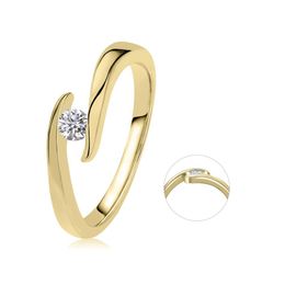 ONE ELEMENT Ring Damen Größe 50 gold / transparent