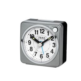 FILIUS zeitdesign Quarzwecker Wecker, Reisewecker, Schlafzimmer, Leuchtzeiger, schleichende Sekunde grau Handlicher Reisewecker