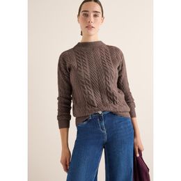 Cecil Strickpullover mit Turtle Neck, Zopfmuster mushroom taupe melange M (40) M (40) Strickpullover von Cecil