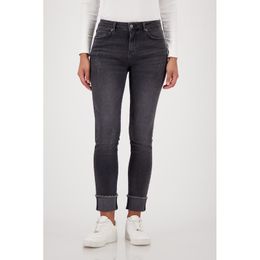 monari Damen Slim-fit-Jeans &raquo;Hose Jeans Nietenschmuck&laquo; Slim-fit-Passform, mit Strasssteinen 44, N-Gr