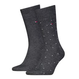 Tommy Hilfiger Socken &raquo;TH MEN SOCK 2P DOT&laquo; 2 Paar, 2 Paar tlg. mit klassischer Markenpr&auml;gung anthracite melange 43-46 43-46 Verst&auml;rkter Fersen- und...