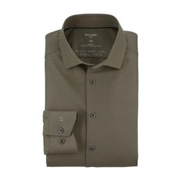 OLYMP Businesshemd &raquo;Luxor 24/Seven modern fit&laquo; Comfort Stretch graugr&uuml;n 44 - N-Gr N-Gr 44 Ideal f&uuml;rs B&uuml;ro: Langarm Businesshemd mit klassischem...
