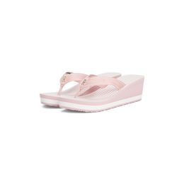 Tommy Hilfiger Dianette »TH STRIPES WEDGE BEACH SANDAL«, Zehentrenner, Sommerschuh mit gestreifter Innensohle rose 35 35 Dianette mit...