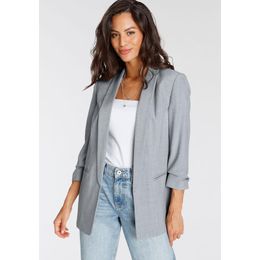 Laura Scott Longblazer mit gerafften Ärmeln grau-melange 34 34 Eleganter Blazer von Laura Scott
