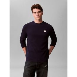 Calvin Klein Jeans Langarmshirt &raquo;LS WAFFLE BADGE CREWNK TEE&laquo; Maritime Blue XXL XXL Langarmshirt von Calvin Klein Jeans Menswear