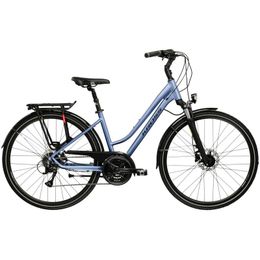 KROSS Trekkingrad »Damen-Trekkingrad 28" Trans 4.0 Blau 24 Gänge« 24 Gang Shimano ACERA M3020 Schaltwerk Kettenschaltung blau+schwarz
