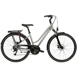 KROSS Trekkingrad »Damen-Trekkingrad 28" Trans 3.0 Silberfarben 24 Gänge« 24 Gang Shimano ACERA M3020 Schaltwerk Kettenschaltung silberfarben+schwarz