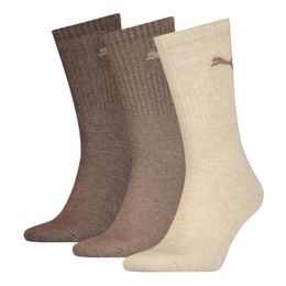 Puma Herren Puma Socken &raquo;Puma UNISEX CREW SOCK 3P&laquo; 3 Paar, mit farblichem Logo braun 35-38