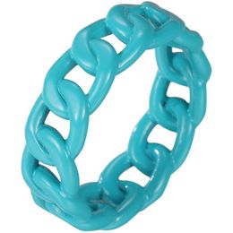 Firetti Fingerring &raquo;Schmuck Geschenk Edelstahl Ring Damenring Herrenring Panzerkette Color&laquo; t&uuml;rkis 62 Stylischer Ring im colorierten Vintage Style