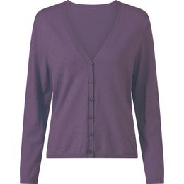 CR&Eacute;ATION L Damen Strickjacke mit 3D-Tupfen feige Gr&ouml;&szlig;e 48