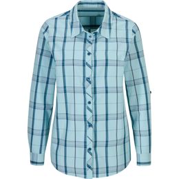 Damen Blusenshirt mit Krempel&auml;rmeln. mint-kariert Gr&ouml;&szlig;e 48