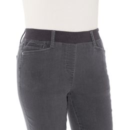 CR&Eacute;ATION L Damen Schlupfjeans mit Ripp-Dehnbund dark grey-denim Gr&ouml;&szlig;e 25