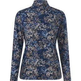 CR&Eacute;ATION L Damen Rollkragenshirt mit Punkte-Dessin marine-beige-bedruckt Gr&ouml;&szlig;e 46