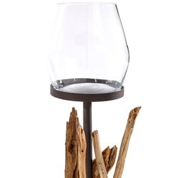 HEINE HOME unisex Windlicht braun-natur Gr&ouml;&szlig;e H/B/T ca. 48/23/23 cm