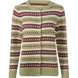 CR&Eacute;ATION L Damen Jacquardstrickjacke mit Merino-Wolle schilf-bordeaux-gemustert Gr&ouml;&szlig;e 38