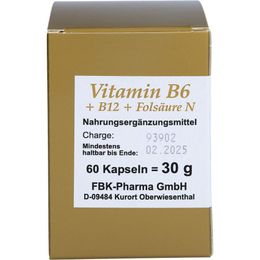 Vitamin B6+B12+Fols&auml;ure N Kapseln 60 St