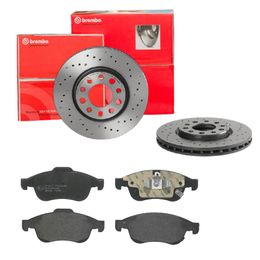 Brembo Bremsensatz-Vorderachse XTRA LINE / STANDARD SK8K0F4374 Bremsensatz, Scheibenbremse vorne rechts links Gelocht/innenbel. 281mm f&uuml;r ALFA ROMEO J