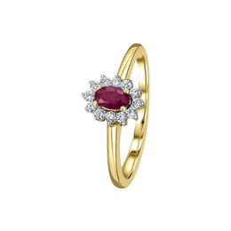 ONE ELEMENT Ring Damen Gr&ouml;&szlig;e 56 gold / rubinrot / transparent