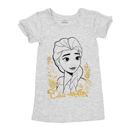Disney T-Shirt 'Frozen' M&auml;dchen Gr&ouml;&szlig;e 134 gold / graumeliert / schwarz