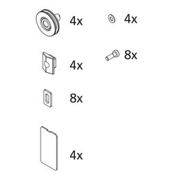 Kermi Ibiza 2000 Laufrollen oben 2533855 Ersatzteilset, I2T, silber