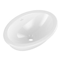 Villeroy & Boch Villeroy und Boch Loop & friends Einbauwaschbecken 4A610101 oval, ohne Hahnlochbank, ohne &Uuml;berlauf, 50,5 x 36 cm, wei&szlig;