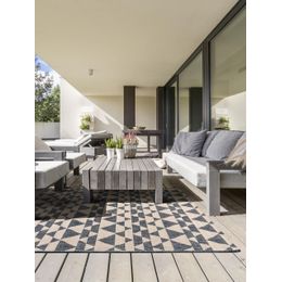 benuta Nest In- & Outdoor-Teppich River Beige/Blau 100x150 cm - Teppich f&uuml;r Balkon, Terrasse & Garten