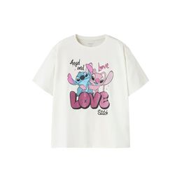 name it T-Shirt 'NKFDYMIR STITCH' M&auml;dchen Gr&ouml;&szlig;e 122/128 hellblau / flieder / pink / wei&szlig;