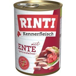 Rinti Kennerfleisch mit Ente Hunde-Nassfutter ohne Soja 24x400g
