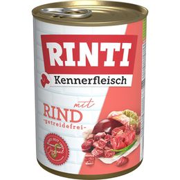 Rinti Kennerfleisch mit Rind Hunde-Nassfutter getreidefrei 24x400g