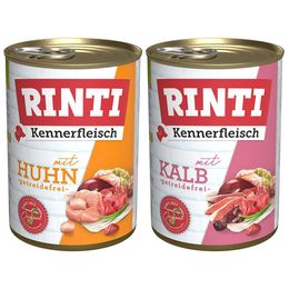 Rinti Kennerfleisch Mix Huhn & Kalb Hunde-Nassfutter getreidefrei 24x400g