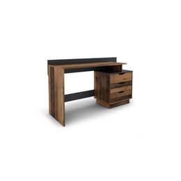 ByLiving Schreibtisch Belfast in Old Wood / Anthrazit - (B) 138 x (H) 83,5 x (T) 51,5 cm | Gr.: onesize